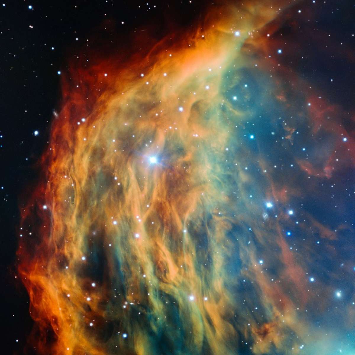 Nebulosa Colorida Tumblr Cielo Nocturno Azul Profundo Con Plantas,