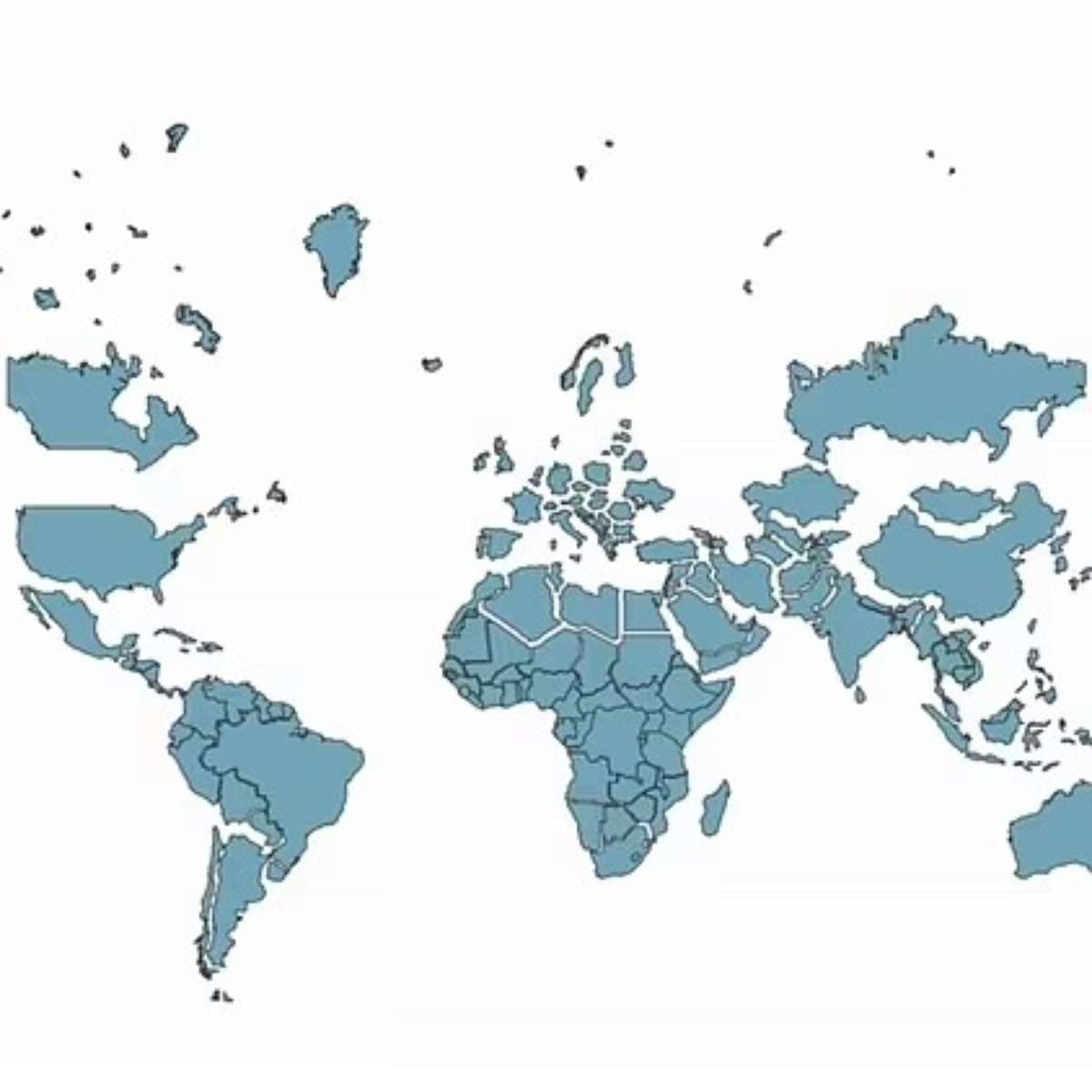 Mapa Mundial Sem Paises Rotulados