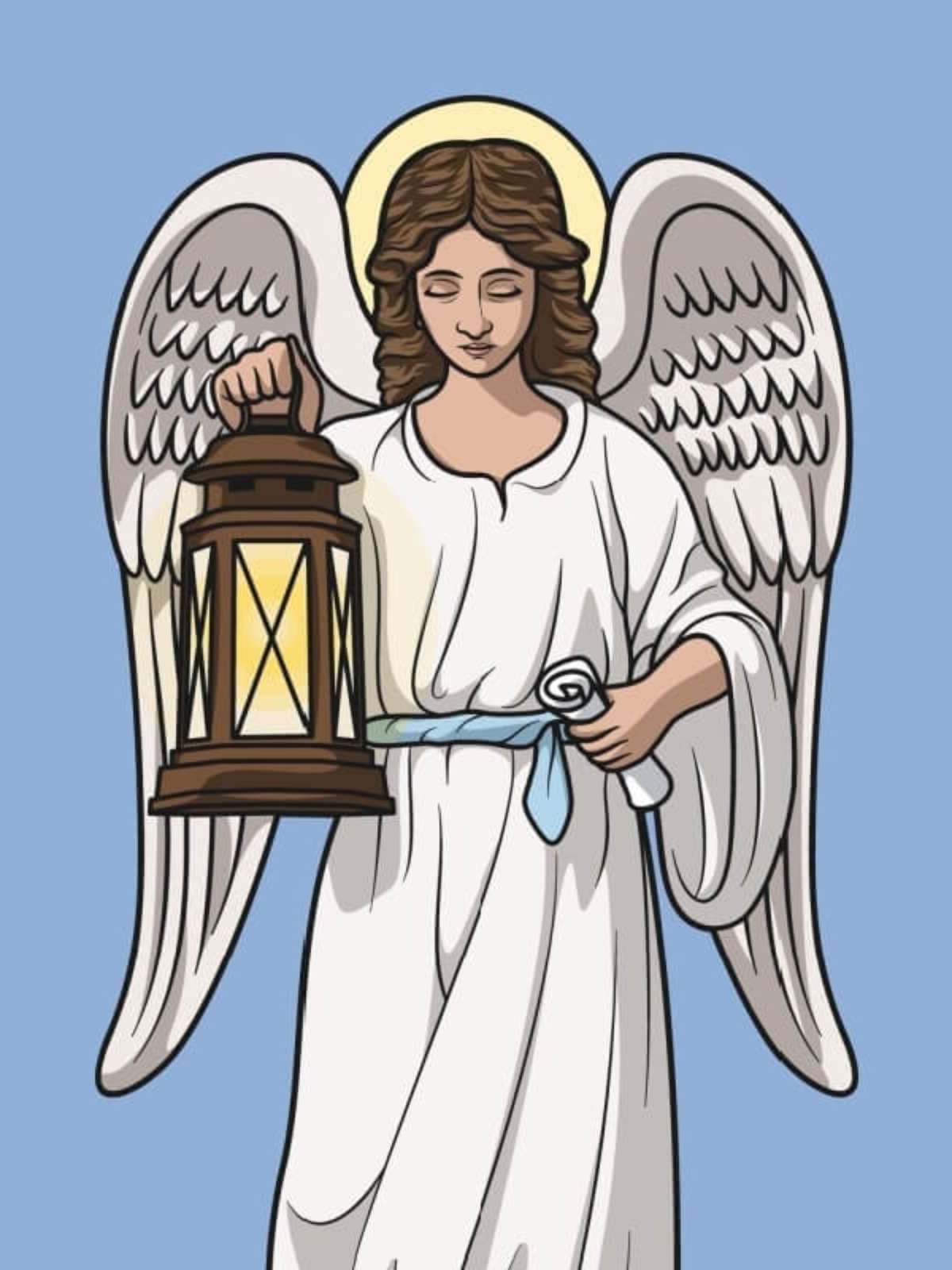 Anjo Da Guarda De Deus Imagem Sacra Em Resina Do Santo Anjo Da Guarda