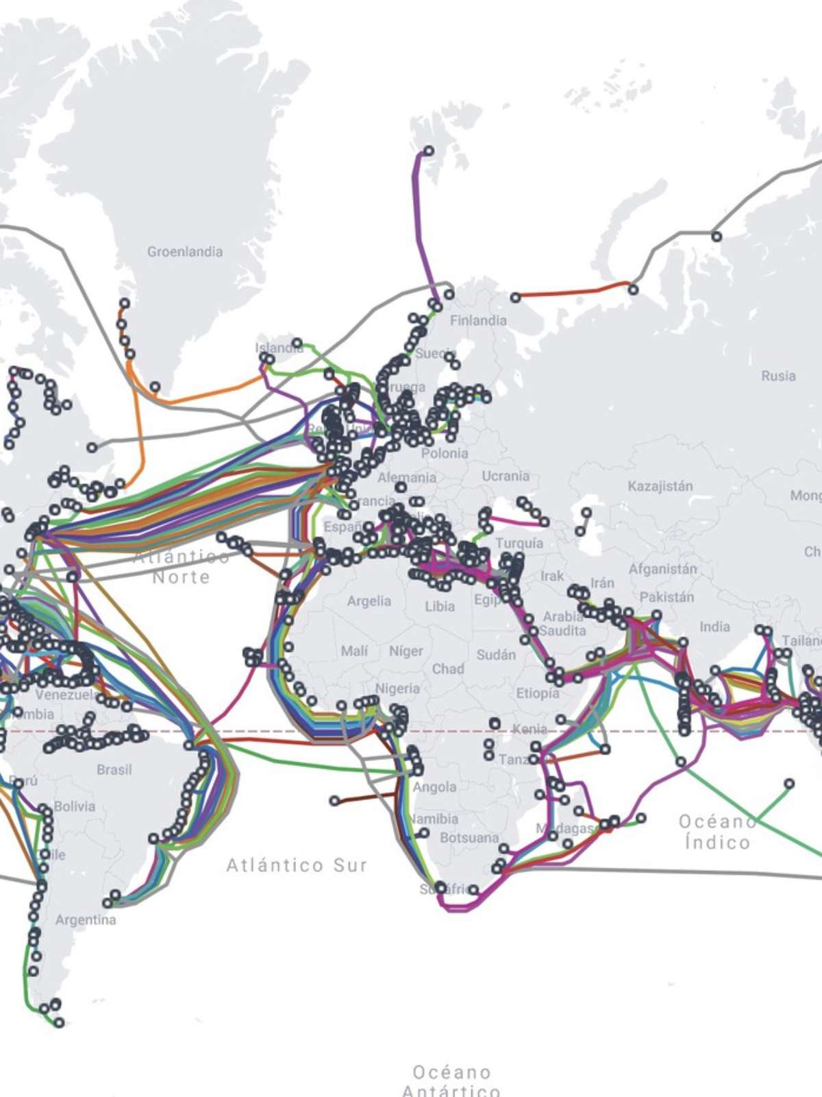 Mapa De Cabos De Internet