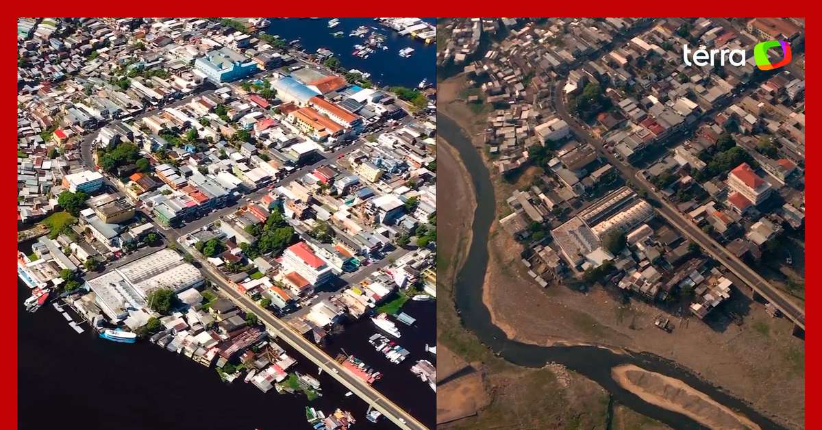 Veja antes e depois da seca no Rio Negro, no Amazonas - Imagens de ...