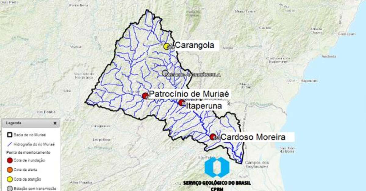 Dias de pouca chuva para região de Cataguases (MG) e Norte do RJ