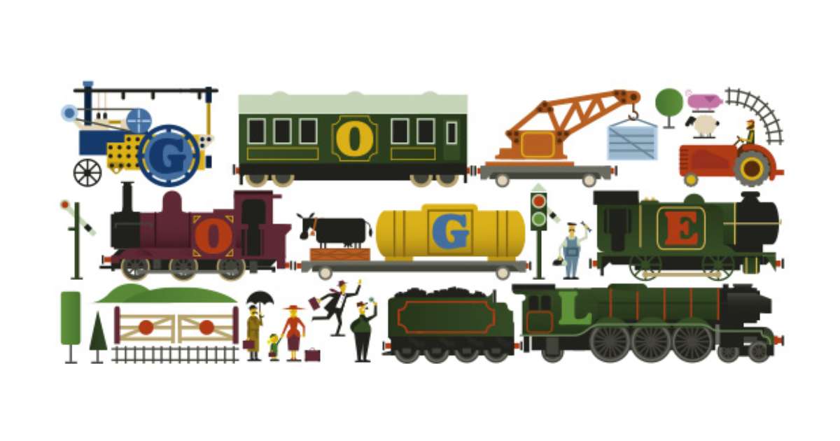 Doodle britânico homenageia inventor de brinquedos Frank Hornby