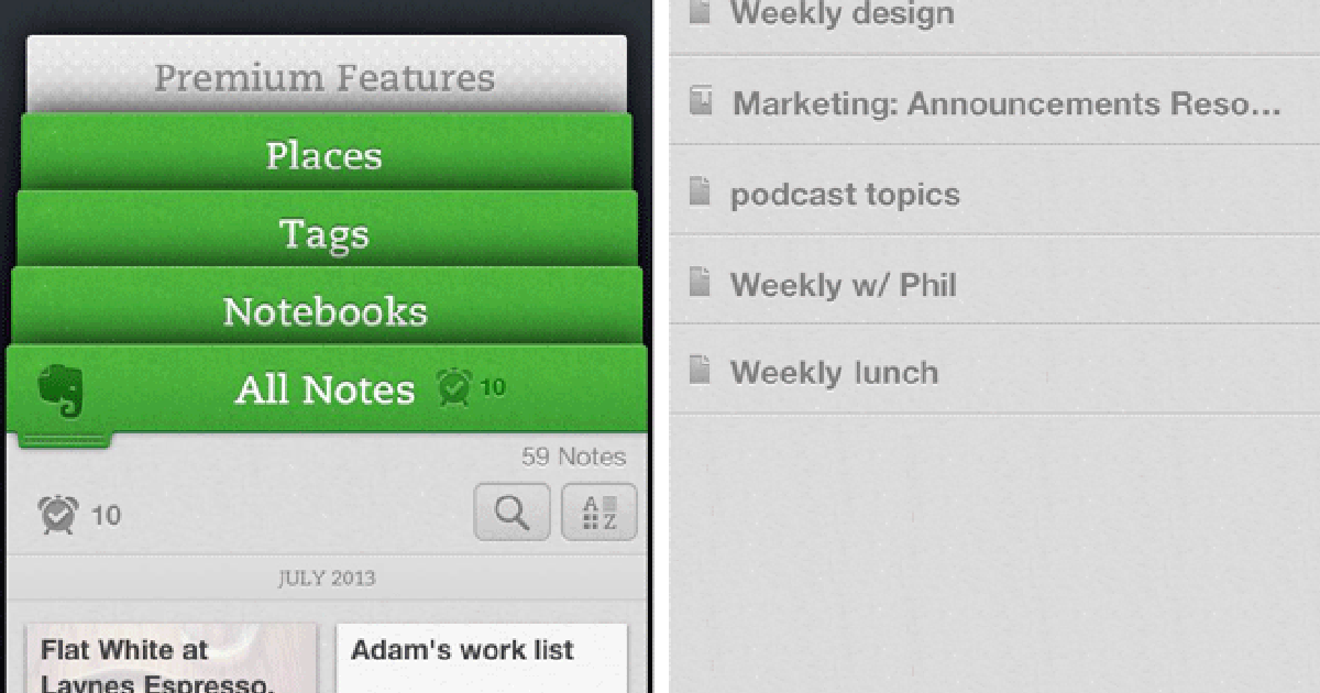 Atualização do Evernote para iOS inclui vários conteúdos