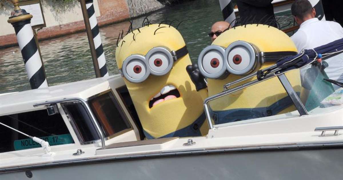 Minions de 'Meu Malvado Favorito' andam de barco em Veneza