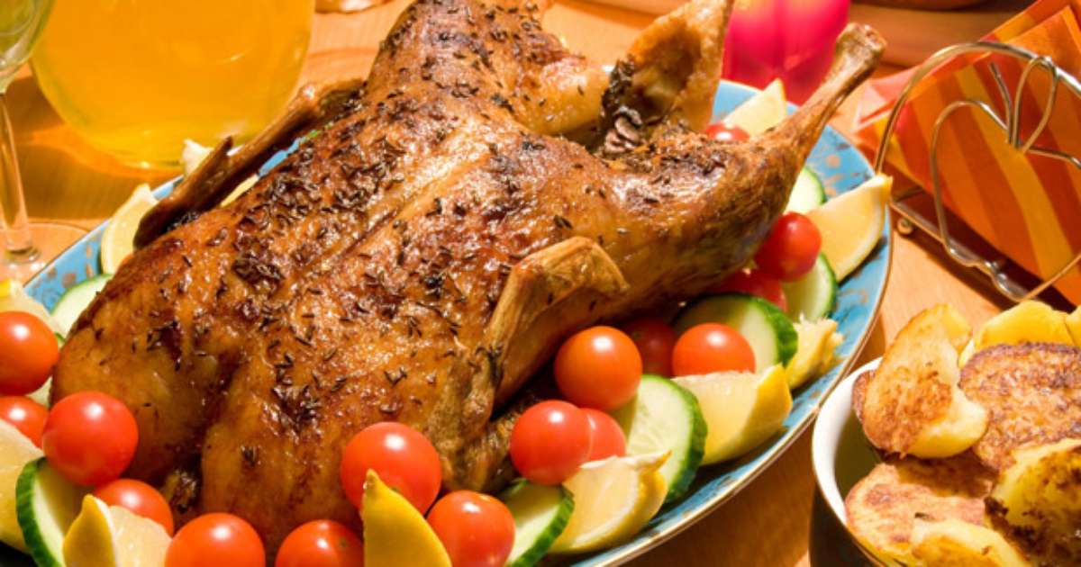 Pato assado em especiarias