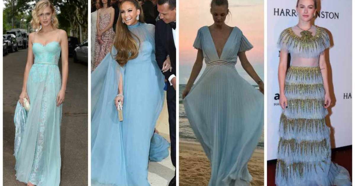 Azul-bebê é cor tendência em tapetes vermelhos e casamentos