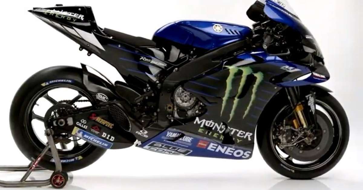 Yamaha apresenta M1 predominantemente preta e com detalhes em azul para ...