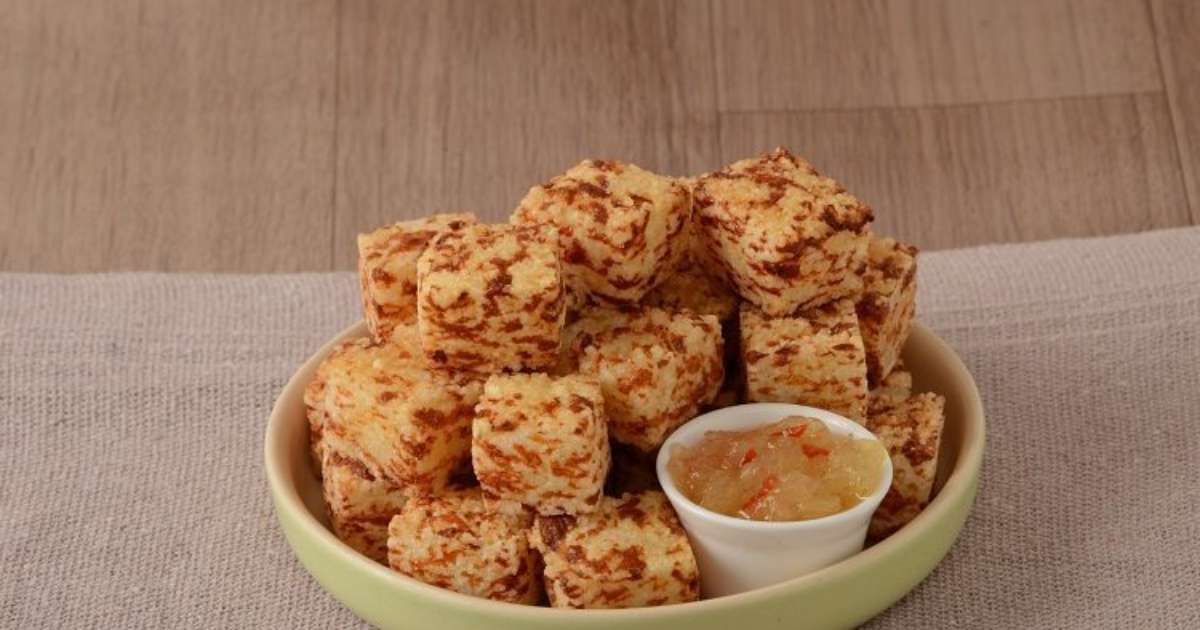 Receita prática de dadinho de tapioca com geleia de abacaxi com pimenta