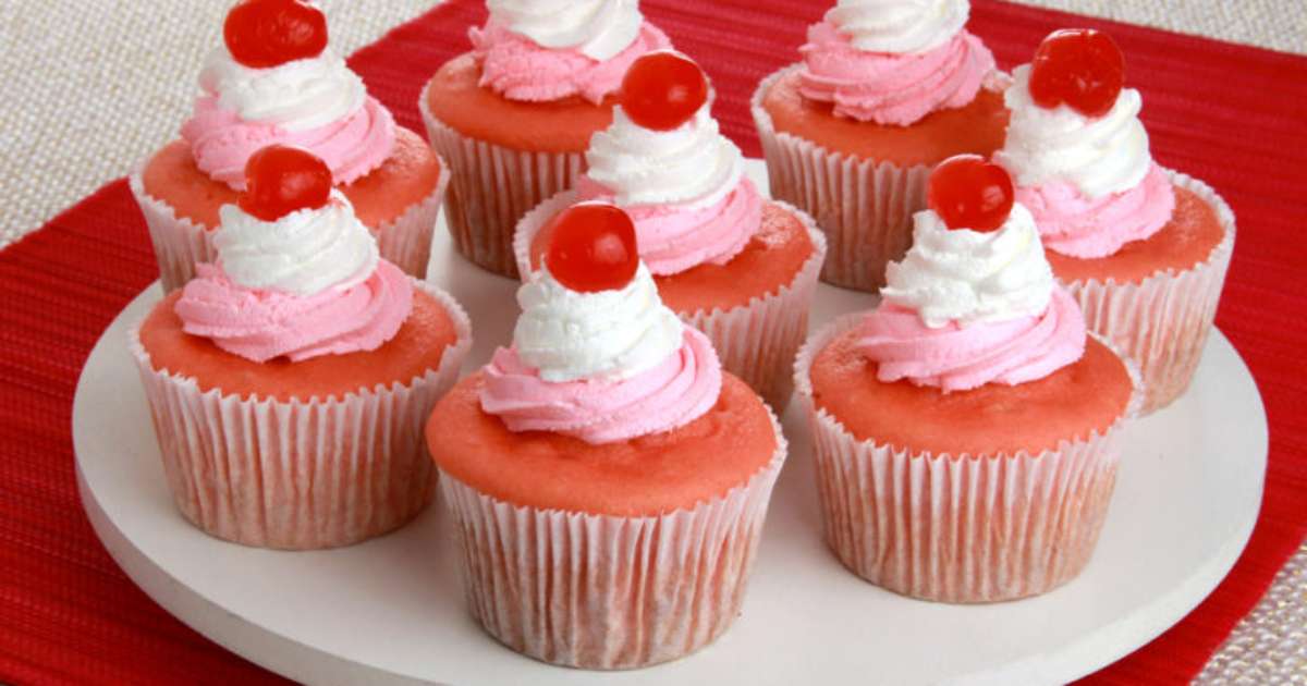 Receita de cupcake rosa delicioso
