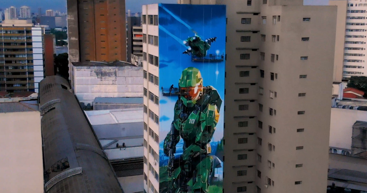 Halo Infinite ganha mural em prédio em Santo André