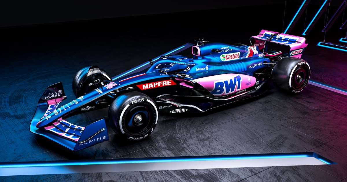 Com pintura azul e rosa, Alpine F1 apresenta seu novo carro