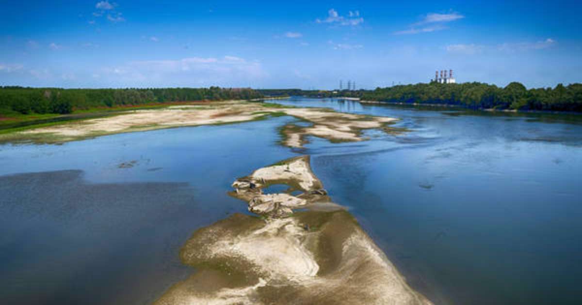 Vazão do Rio Pó, na Itália, está 90% abaixo da média