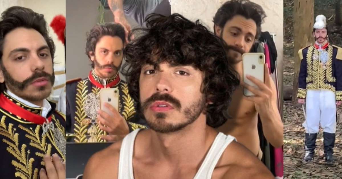 Ator mostra transformação para viver D. Pedro I em série do ‘Fantástico’