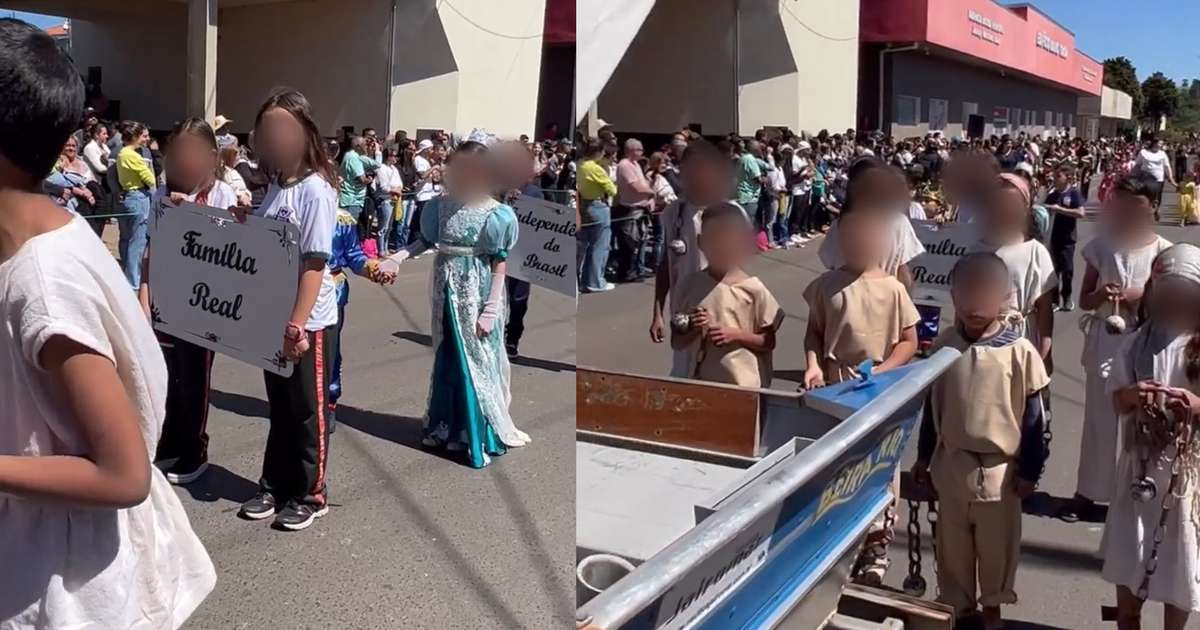 MP investiga desfile cívico com crianças negras acorrentadas MP investiga desfile cívico com crianças negras acorrentadas