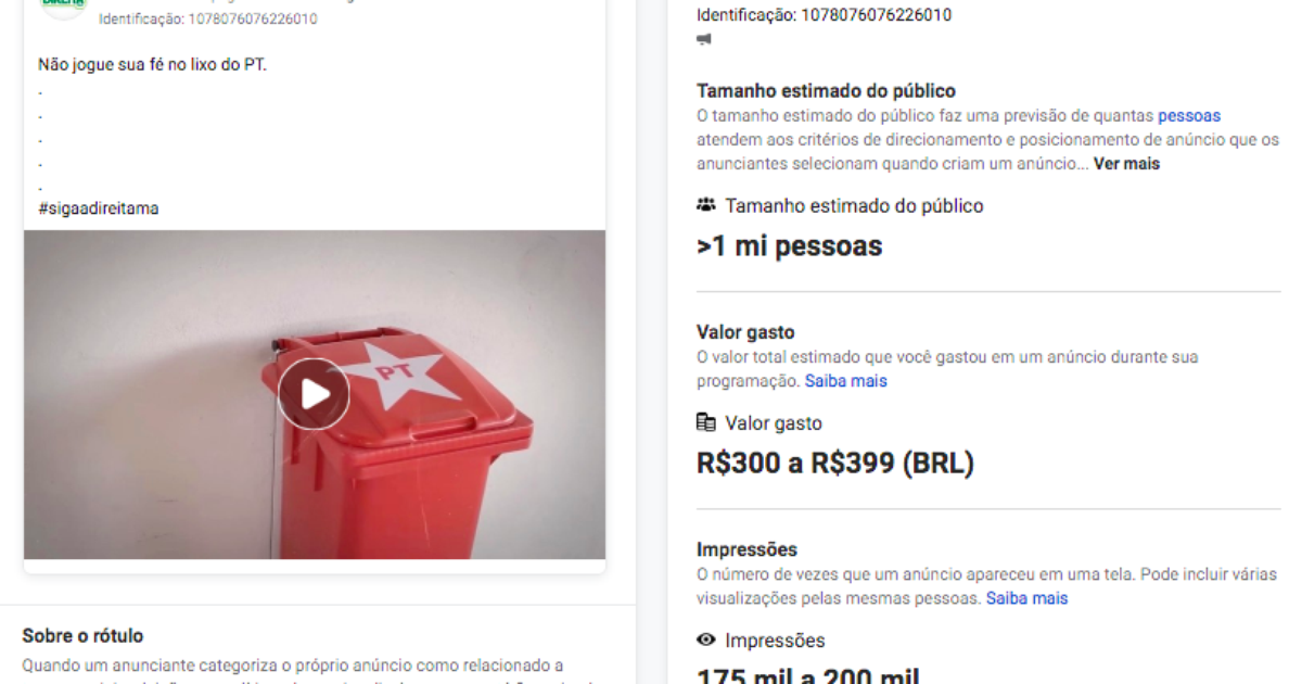 Facebook veicula anúncios irregulares sobre Bolsonaro e Lula no fim de ...
