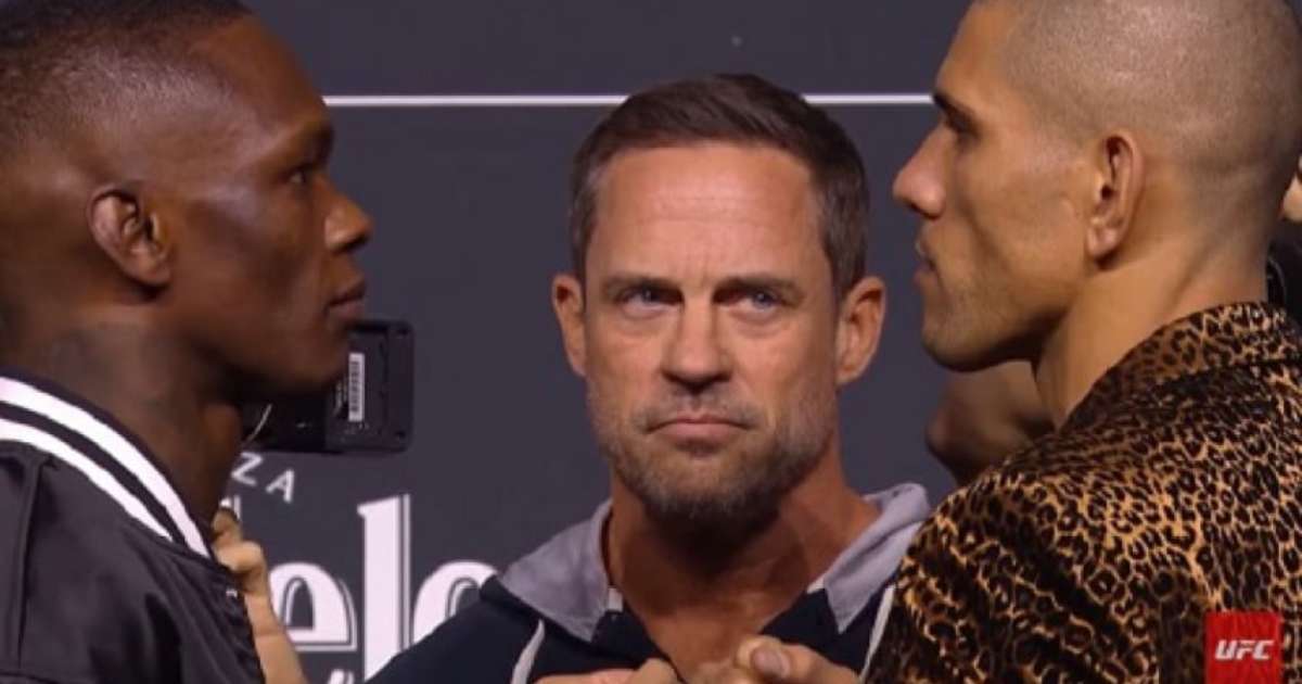 Clima tenso! Israel Adesanya e Alex Poatan fazem primeira encarada ...