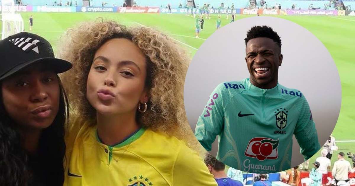 Aprovada? Affair de Vini Jr. assiste jogo do Brasil ao lado da família ...