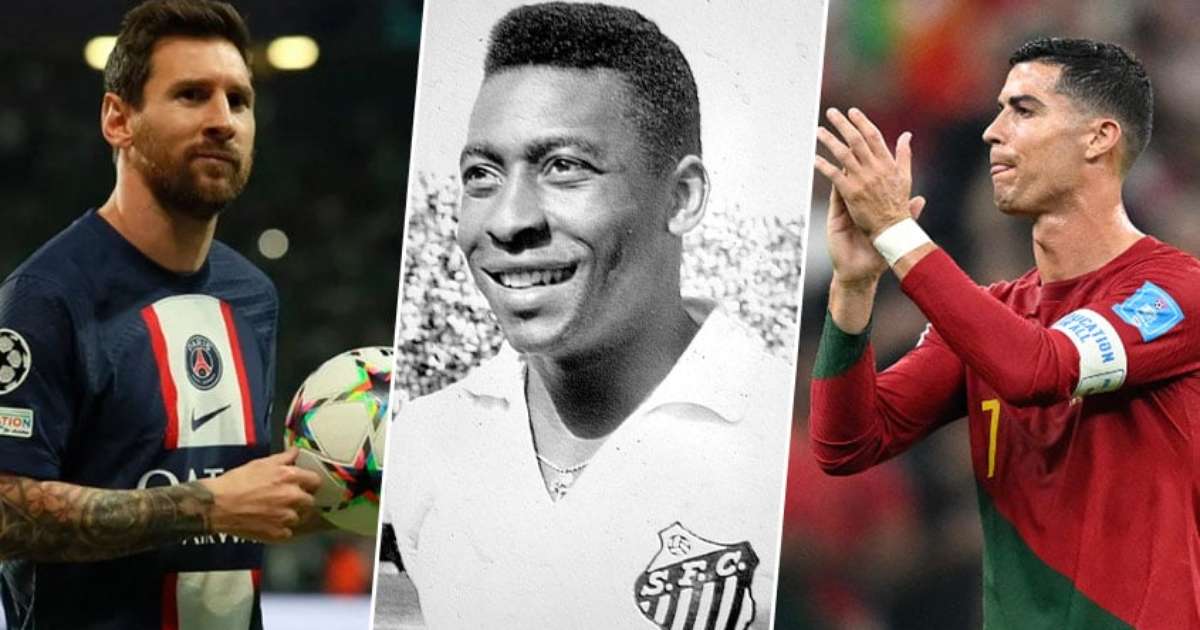 Pelé teve mais participações em gols até os 24 anos do que Messi e ...
