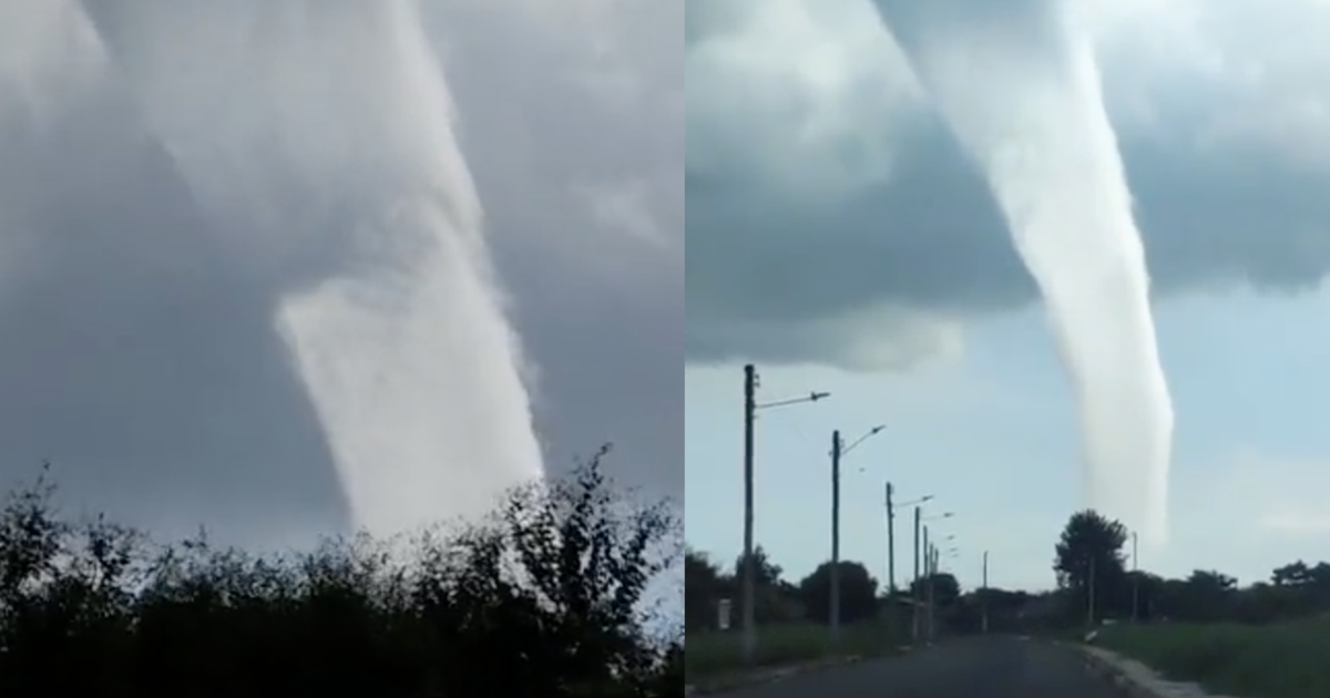 Tornado: vídeos mostram enorme tromba d'água em Palmares do Sul (RS)