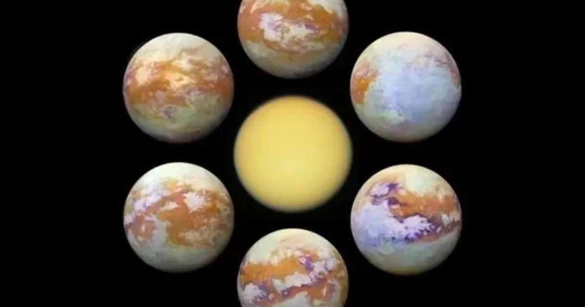 Nasa divulga montagem com as seis faces da maior lua de Saturno