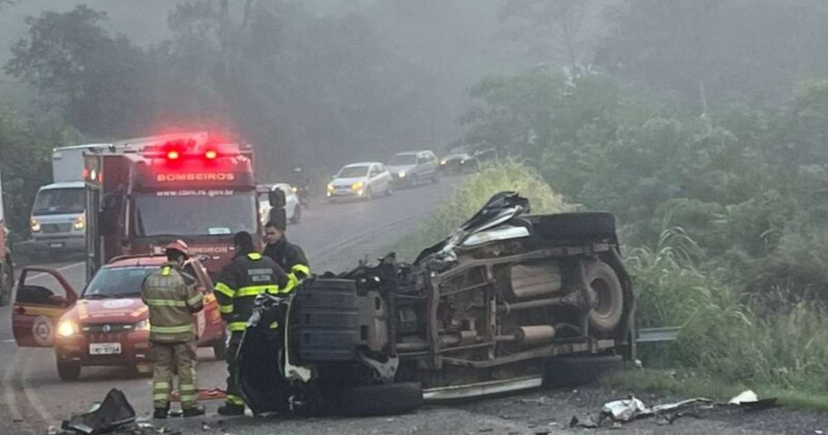Duas pessoas morrem e sete ficam feridas em acidente na ERS-129