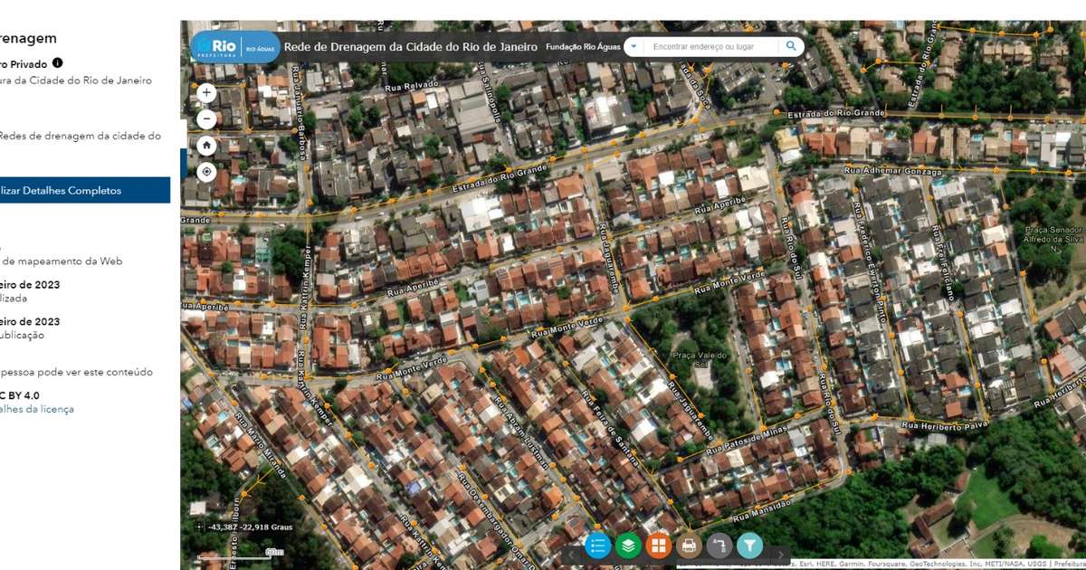 Mapa das redes subterrâneas de drenagem do Rio está disponível online