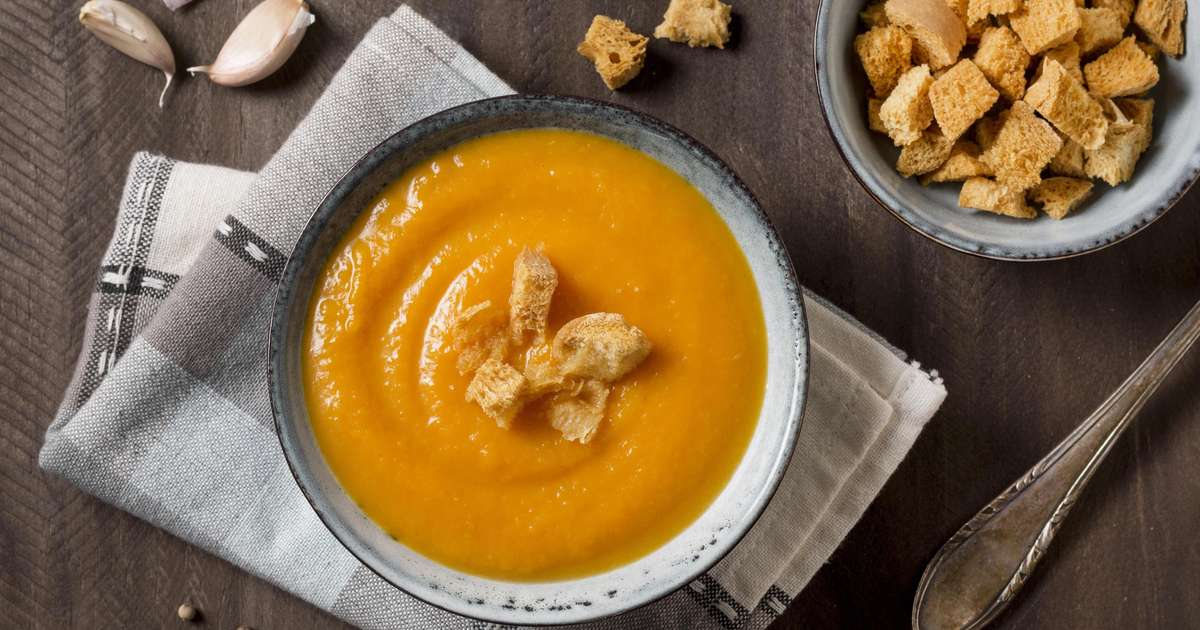 Receita de sopa de abóbora cabotiá com frango