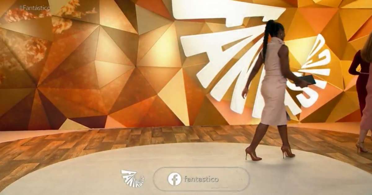 Imagem mostra o sofrimento de Maju Coutinho no salto alto no ‘Fantástico’