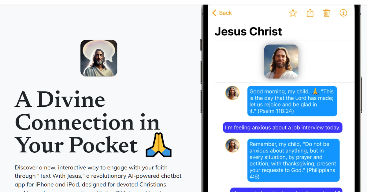 Mensagem de texto para Jesus é blasfêmia? Aplicativo de IA permite que ...