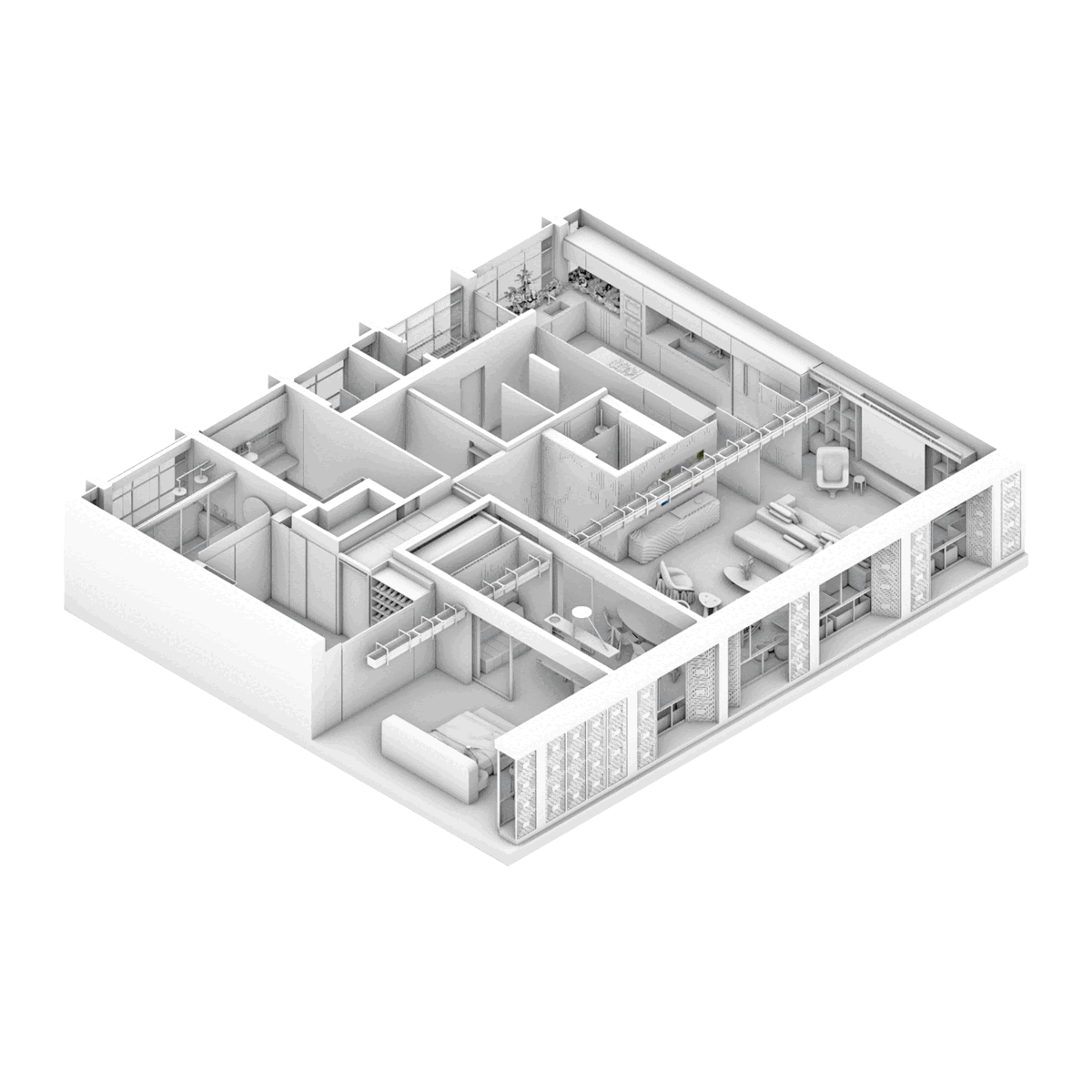 Estudio Guto Requena cria apê com layout flexível e muitas plantas