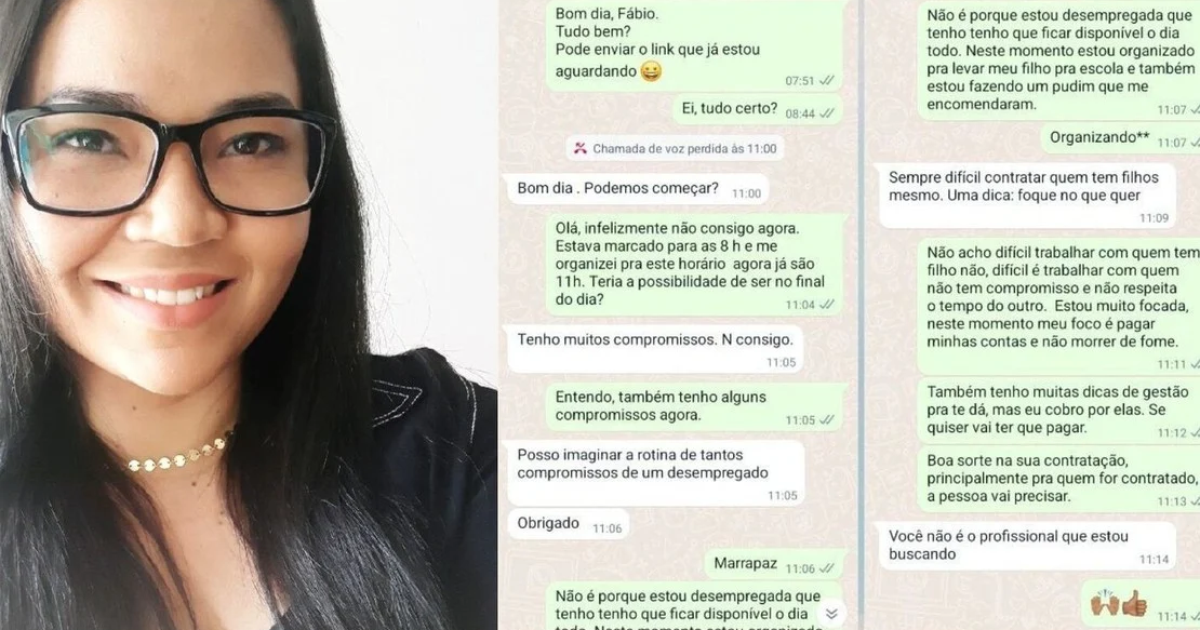 'Difícil contratar quem tem filho', diz recrutador a mulher; caso ...