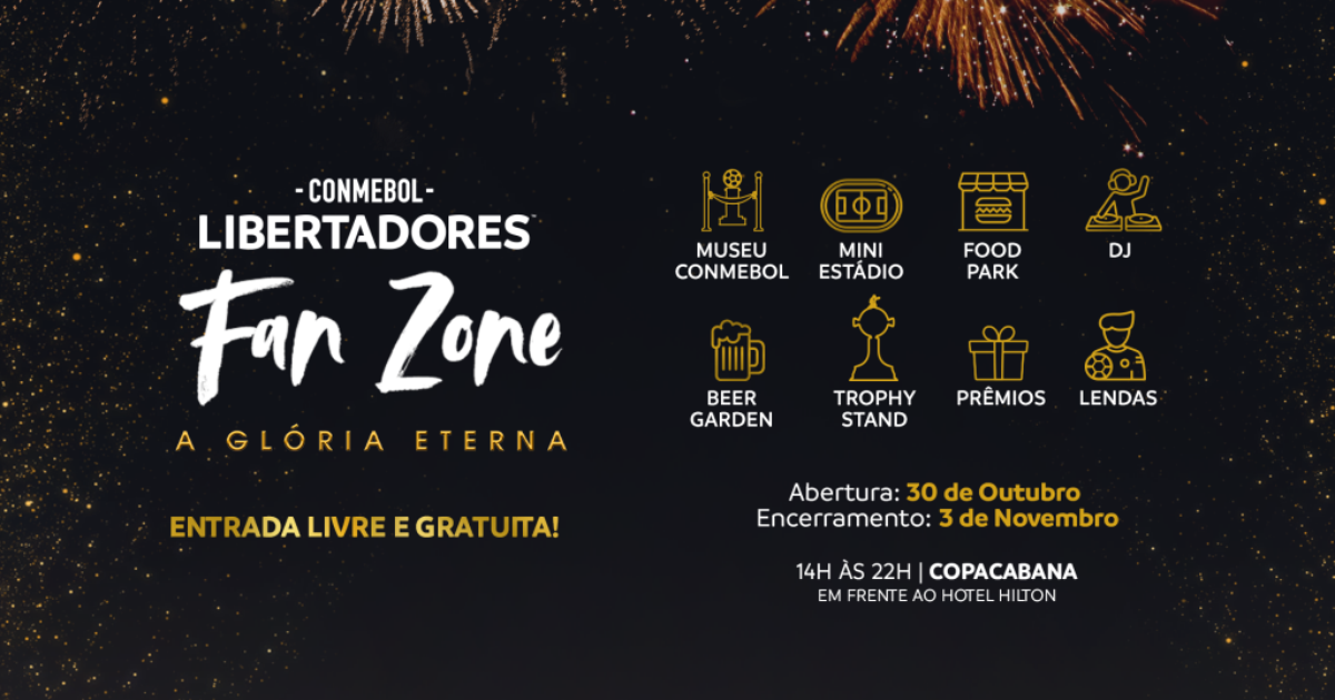 Conmebol confirma 'Fan Zone' em Copacabana antes da final da Libertadores