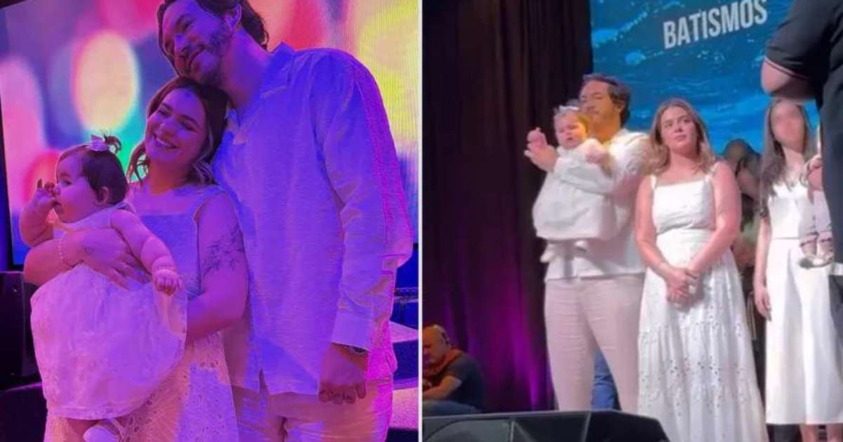 Viih Tube se batiza junto com Eliezer e com a filha, Lua Di Felice