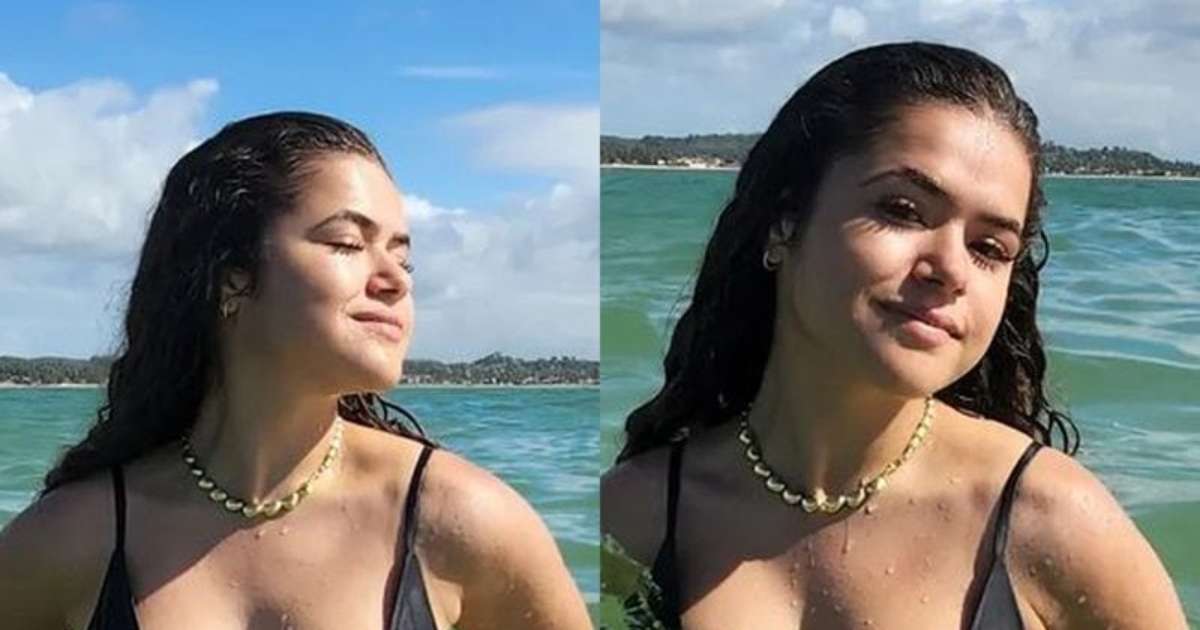 Maisa Silva faz foto de biquíni branco e empolga a web: 'Virou mulherão'