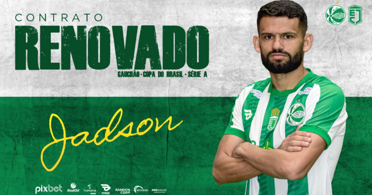 Juventude anuncia a renovação com o volante Jadson até o fim de 2025