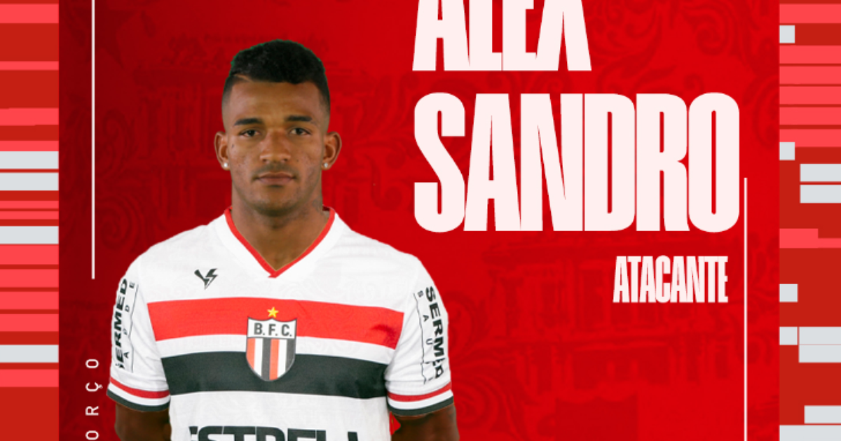 Botafogo-SP anuncia a contratação do atacante Alex Sandro para 2024