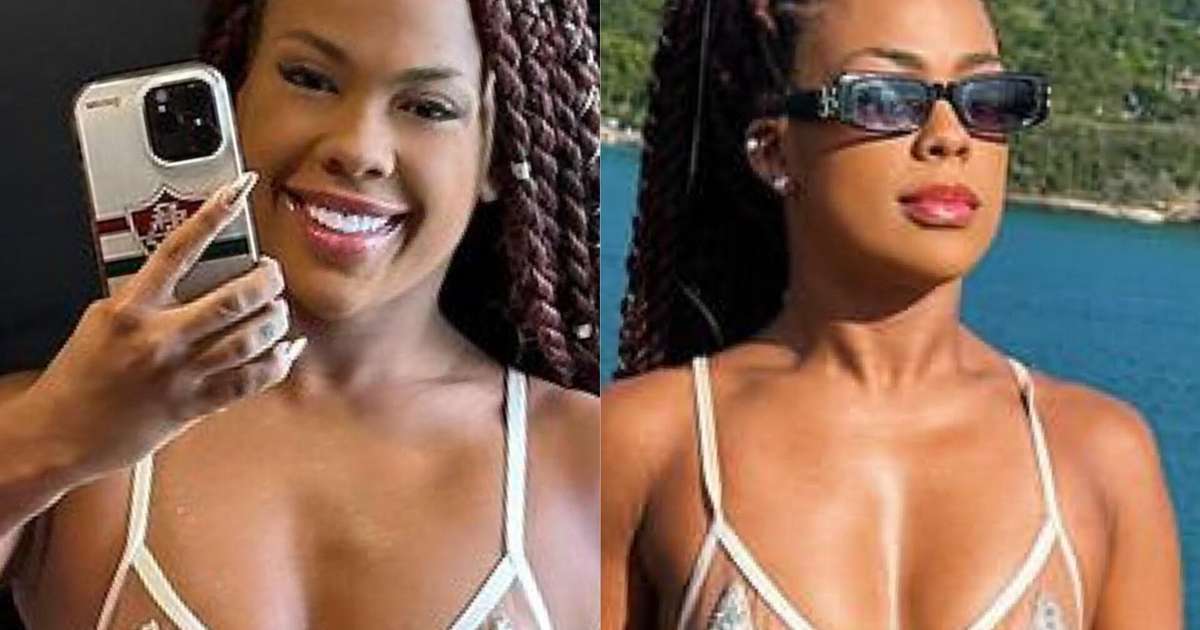 Marvvila curte dia de sol com biquíni transparente e rouba a cena em cruzeiro do Neymar