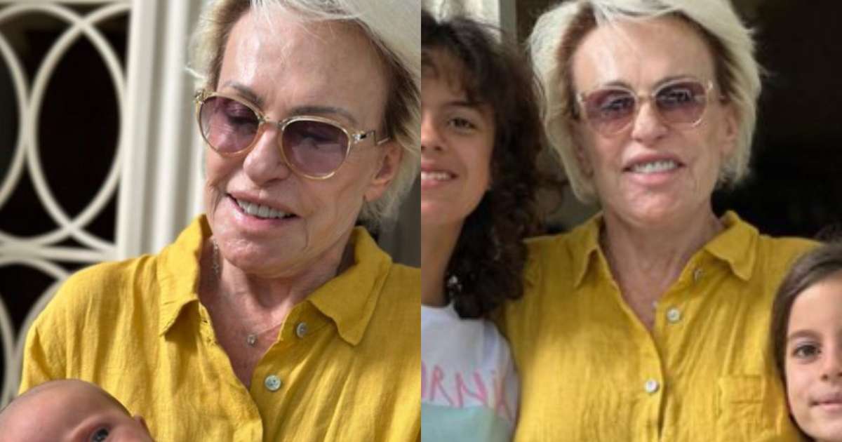 Ana Maria Braga surge em foto raríssima com os netos e encanta a web