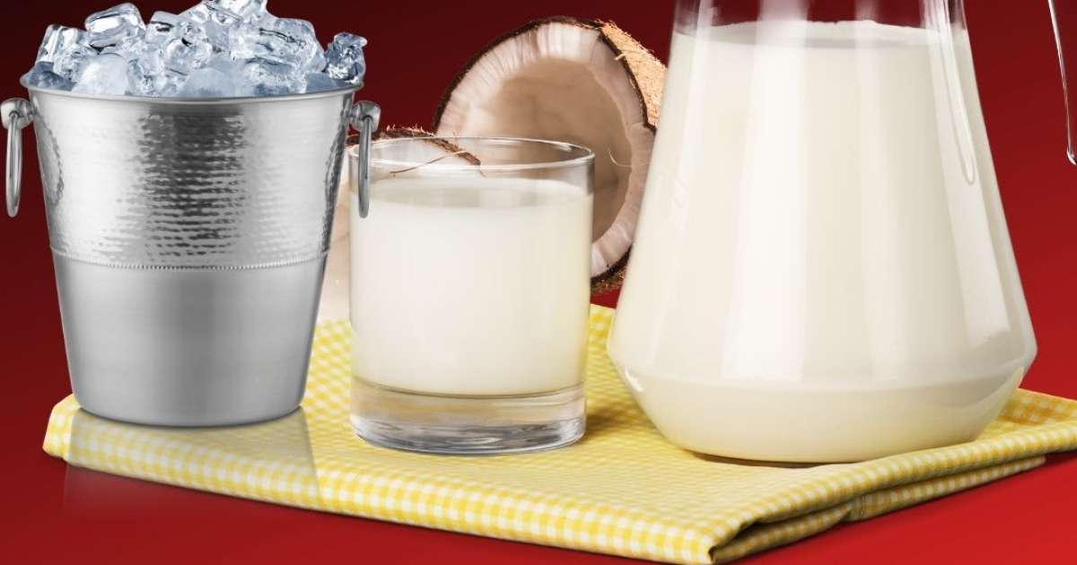 Batida de coco, como um refresco, sem álcool, 3 ingredientes