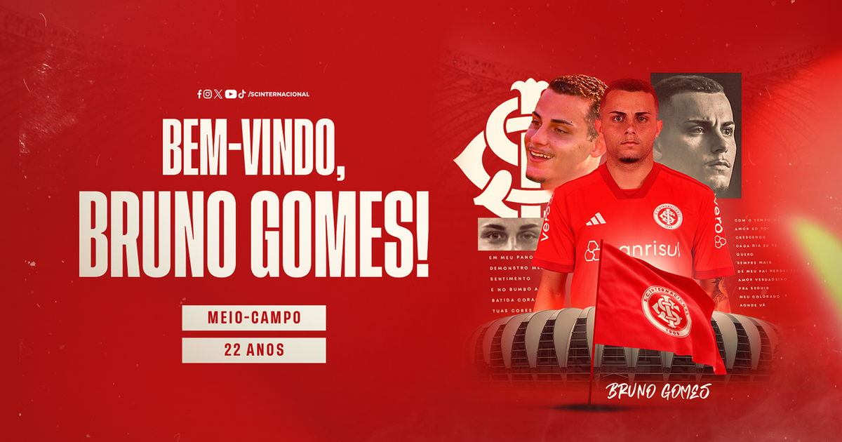 Internacional anuncia a contratação de Bruno Gomes