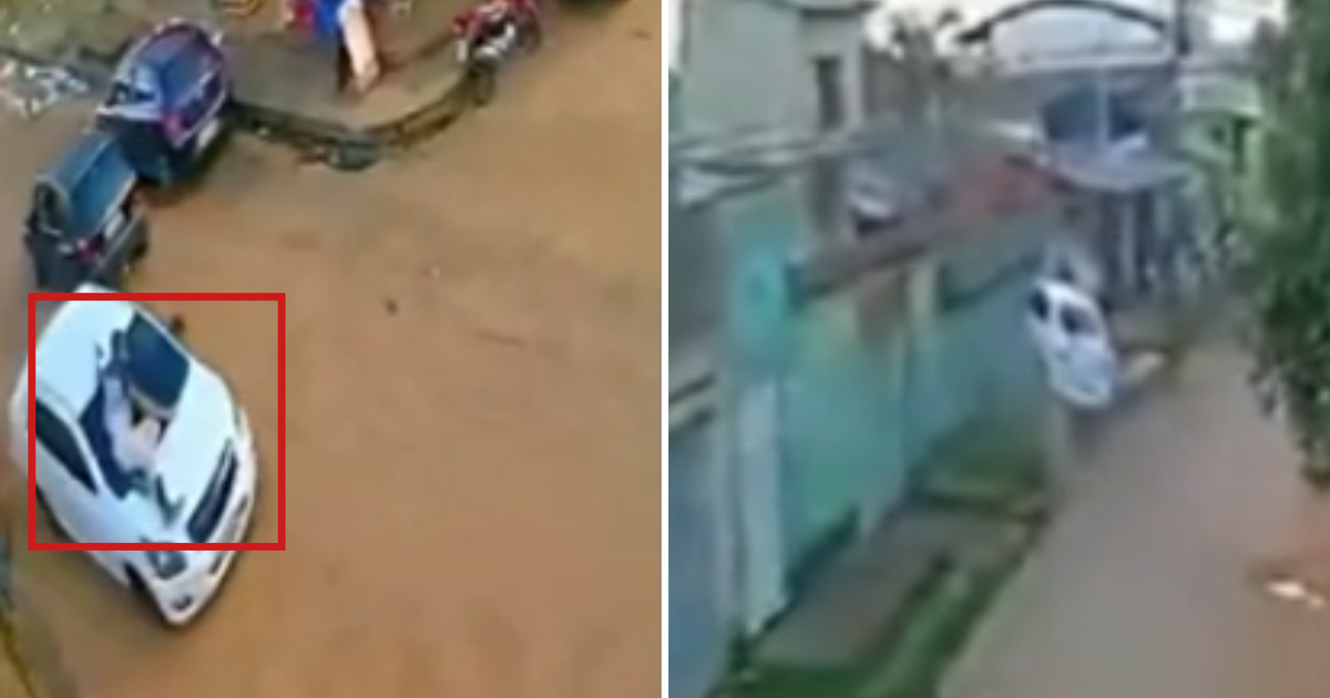 Mulher atropela e 'carrega' ex-marido no capô do carro em RO; veja