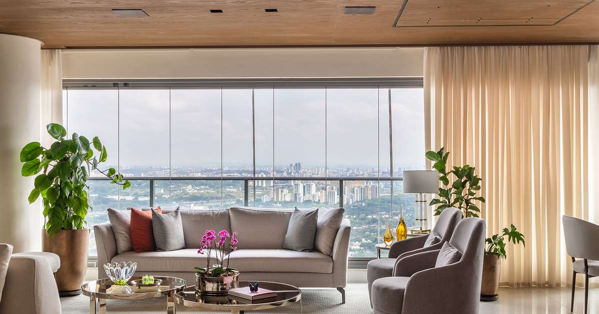 Apê de 275 m² ganha canto do café com vista para a cidade de São Paulo