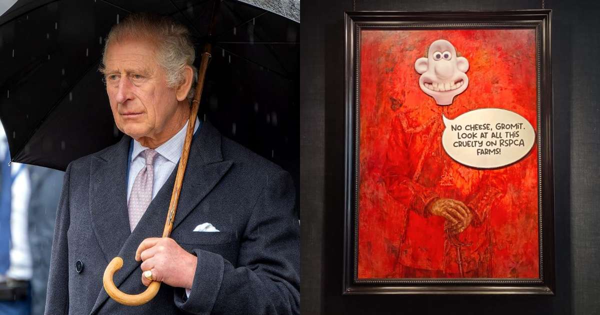 Nova pintura de Rei Charles III vira charge após vandalismo; confira