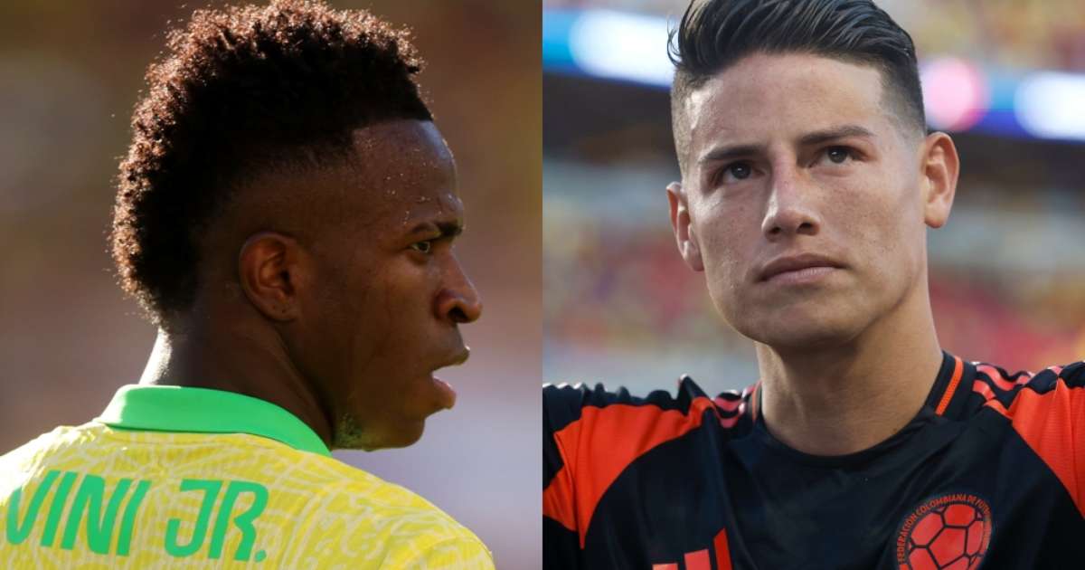 James na Colômbia é o inverso de Vini Jr. na seleção brasileira