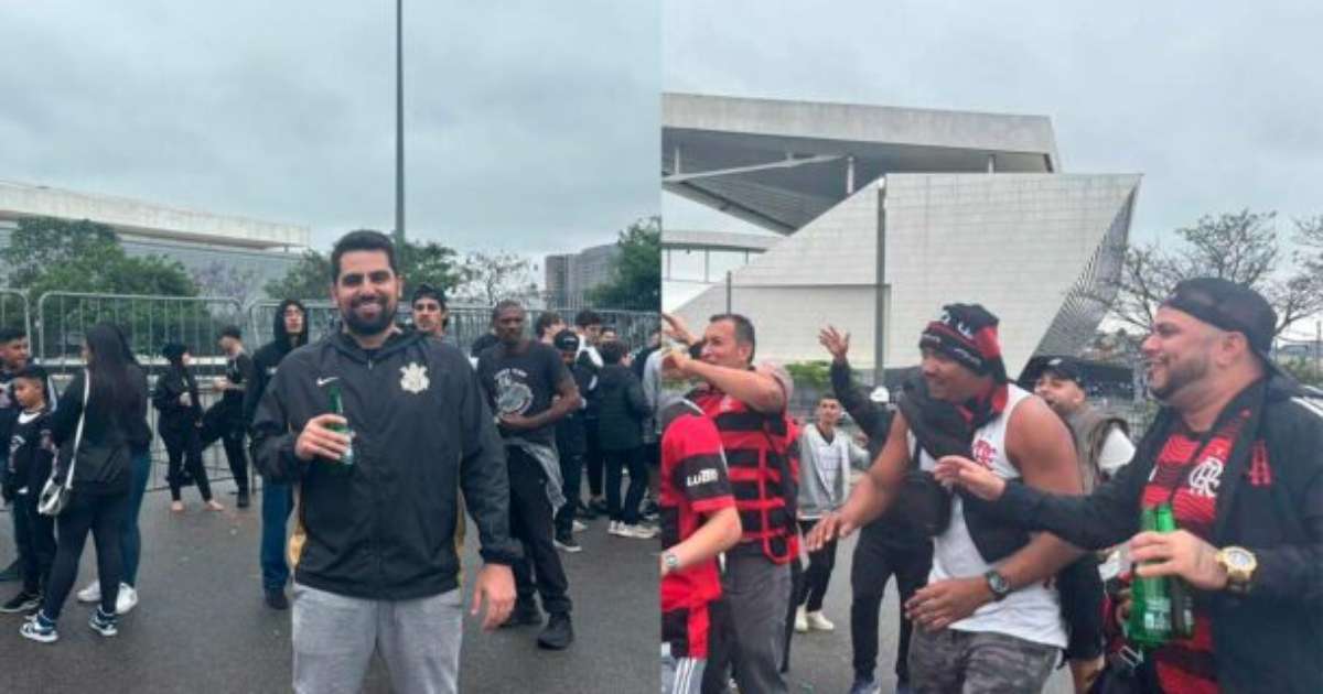 Veja a animação de rubro-negros e corintianos na Neo Química