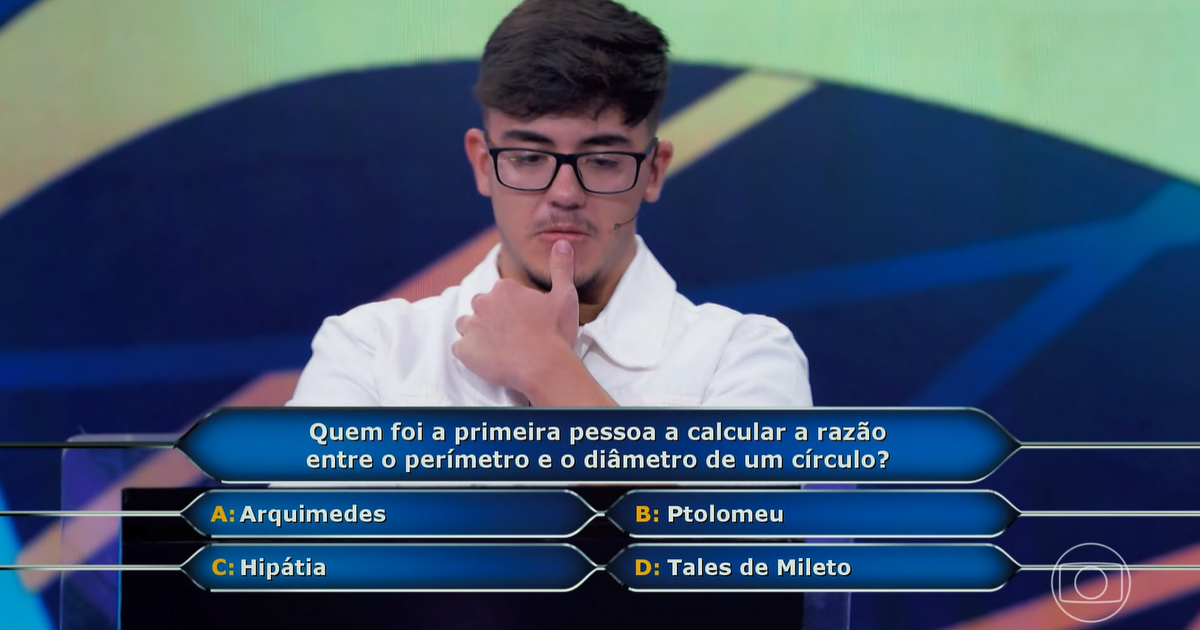 Pergunta de Matemática faz jovem desistir em 'Quem Quer Ser Um Milionário'; você saberia a resposta?