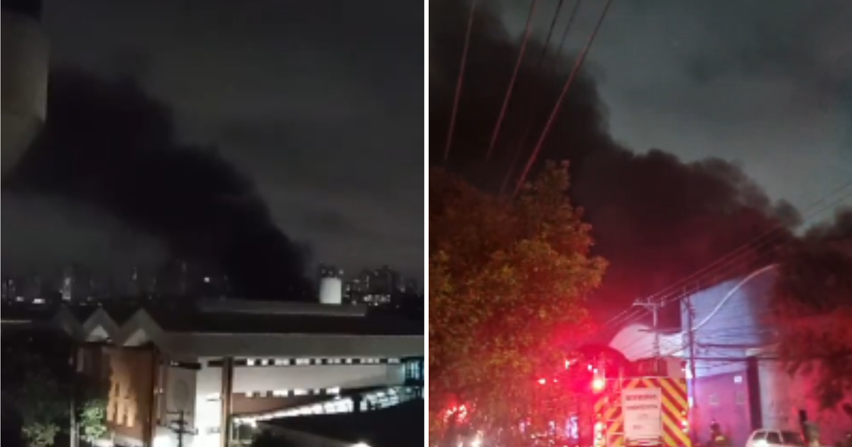 SP: incêndio de grandes proporções atinge galpão; veja