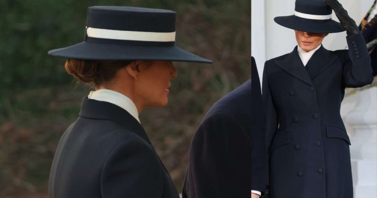 Melania aposta em look monocromático para posse de Donald Trump