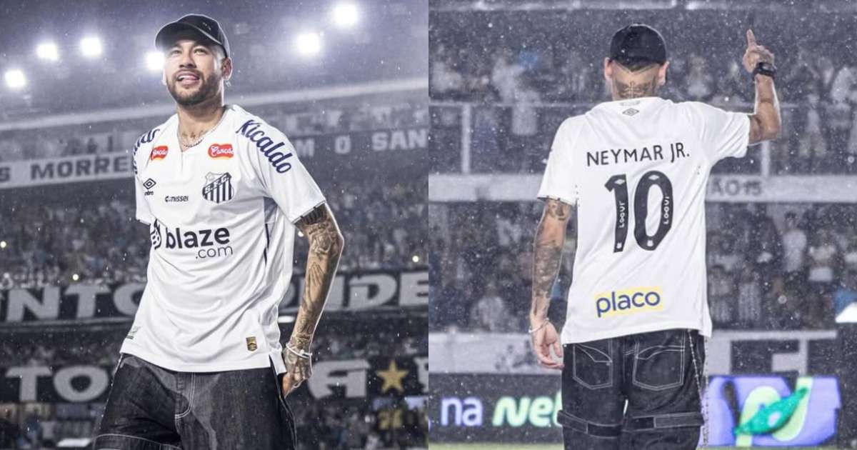 Neymar veste a camisa 10 do Santos e declara: 'Vivendo um sonho'